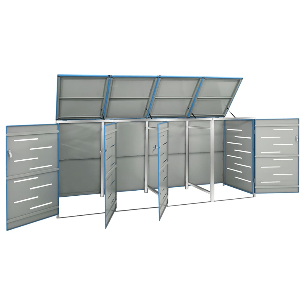 Magazie pentru patru pubele 276 vidaXL,5x77,5x112,5 cm otel inoxidabil ...