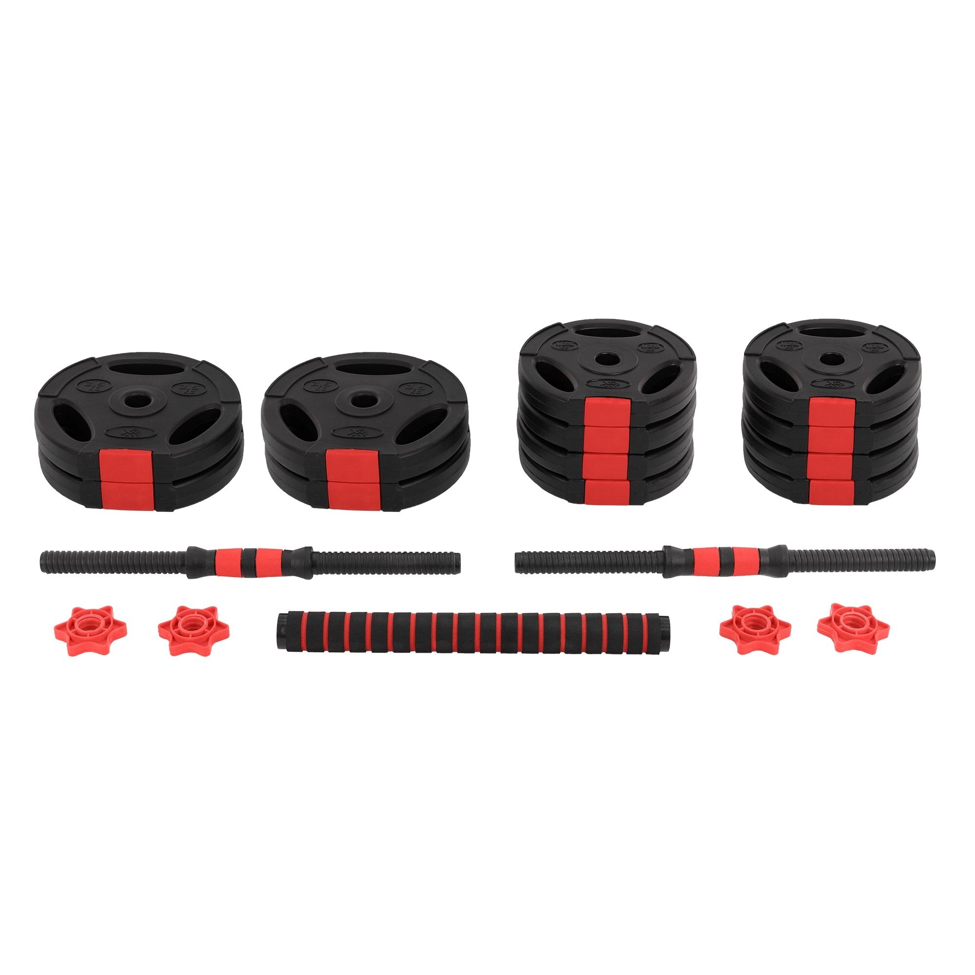 Set gantere 12 discuri si bara de extensie, ECD Germany, PVC/cauciuc ...