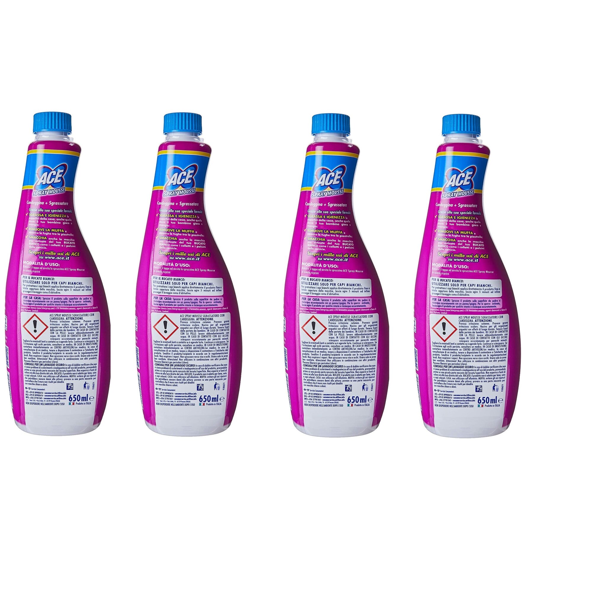 Set 4 rezerve inalbitor si degresant, Ace, 2600 ml - eMAG.ro