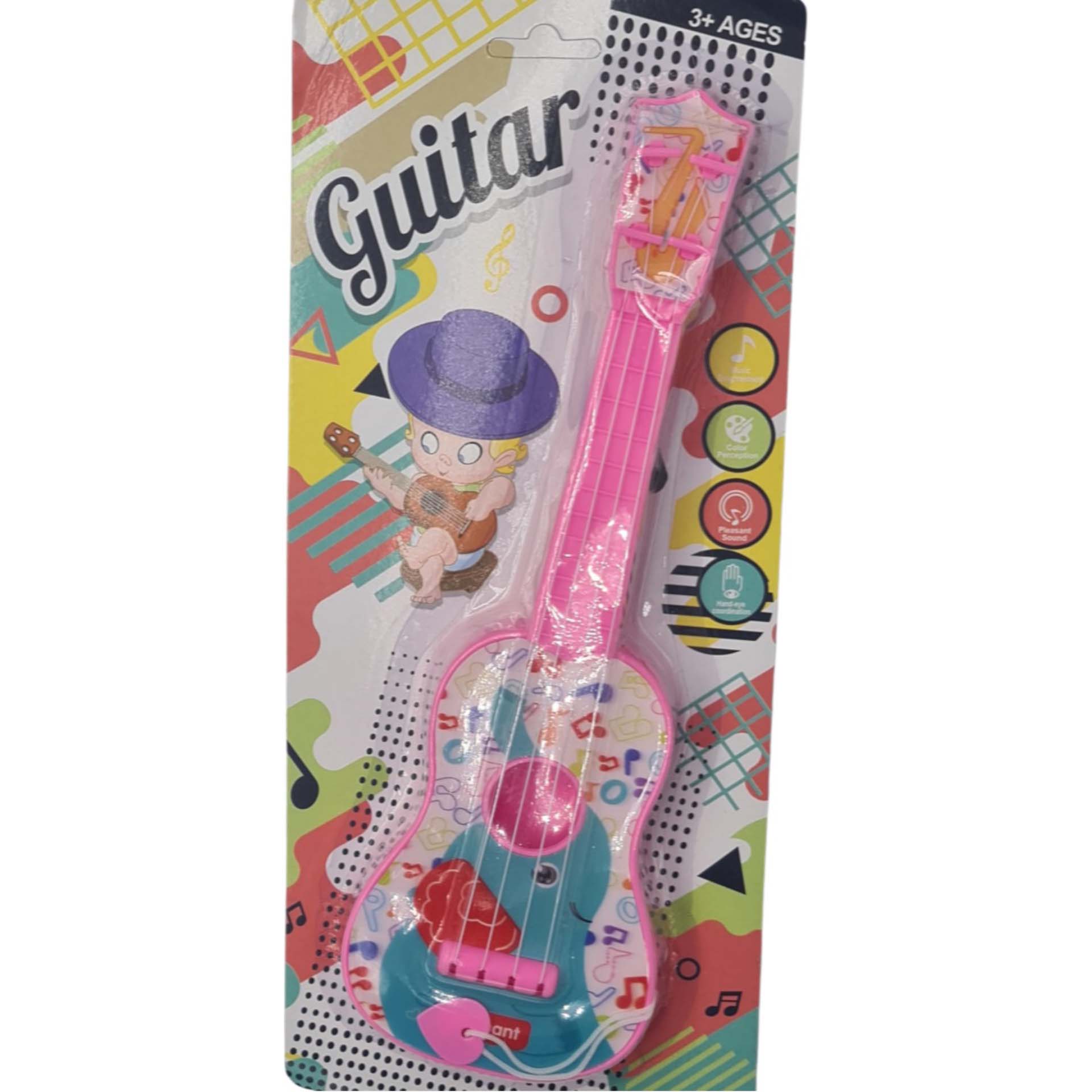 Chitara de jucarie, roz, model haios elefant, pana pentru cantat, 6 ...