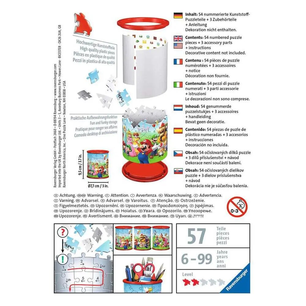 Пъзел, 3D, Super Mario, 54 части, Син/Червен - eMAG.bg