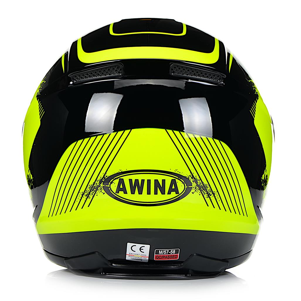 Casca moto, Awina, ABS, Negru / Galben, XL (61-62) cm - eMAG.ro
