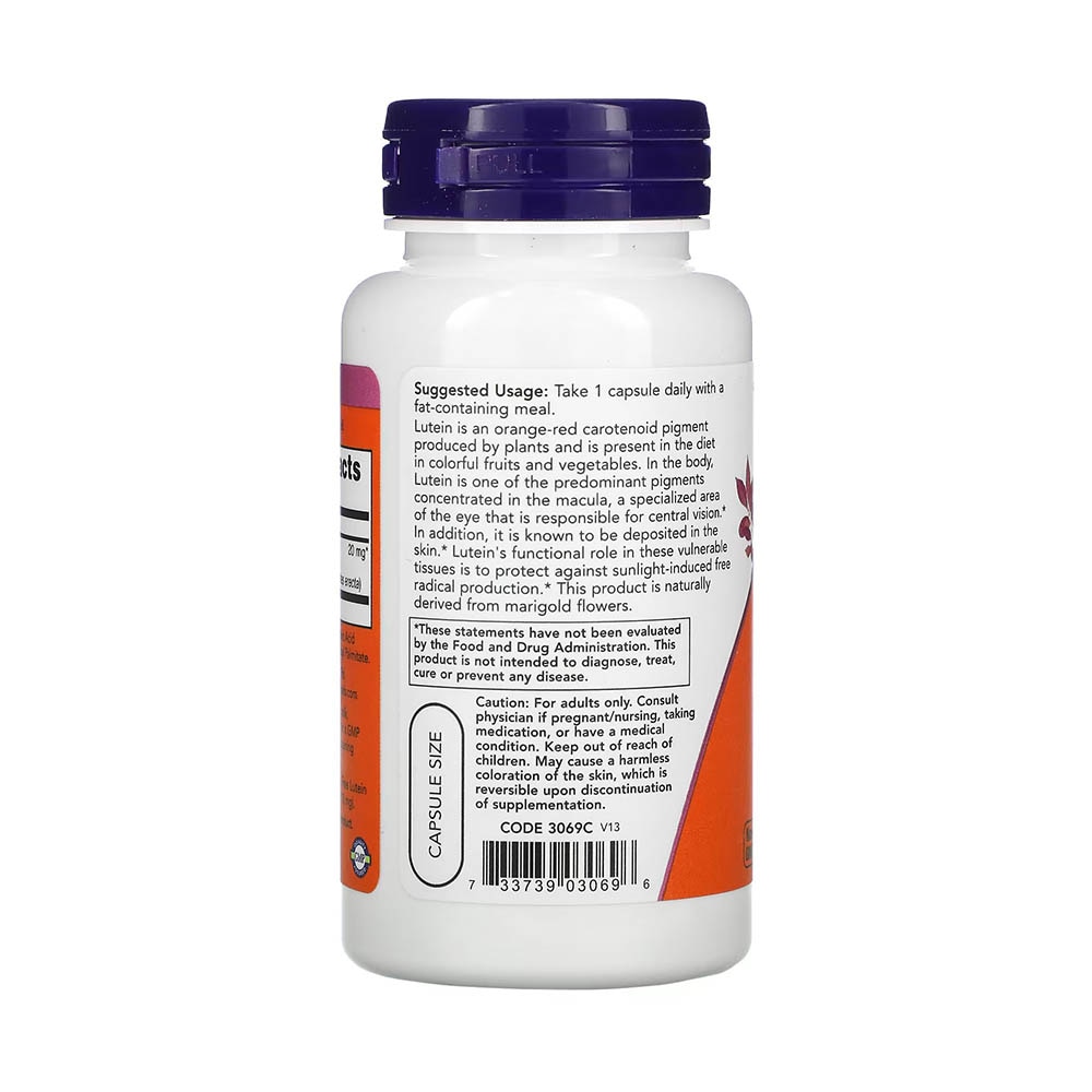 Lutein, (Luteina) 20 mg, Now Foods, 90 capsule - eMAG.ro