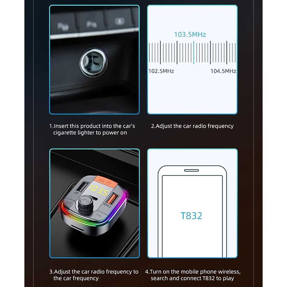 Modulator FM Car kit auto bluetooth, Yesido, 2x USB cu Type-C 20W ...