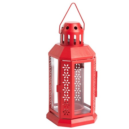 Felinar Cali red din otel si sticla cu strat din pudra poliesterica 22 ...