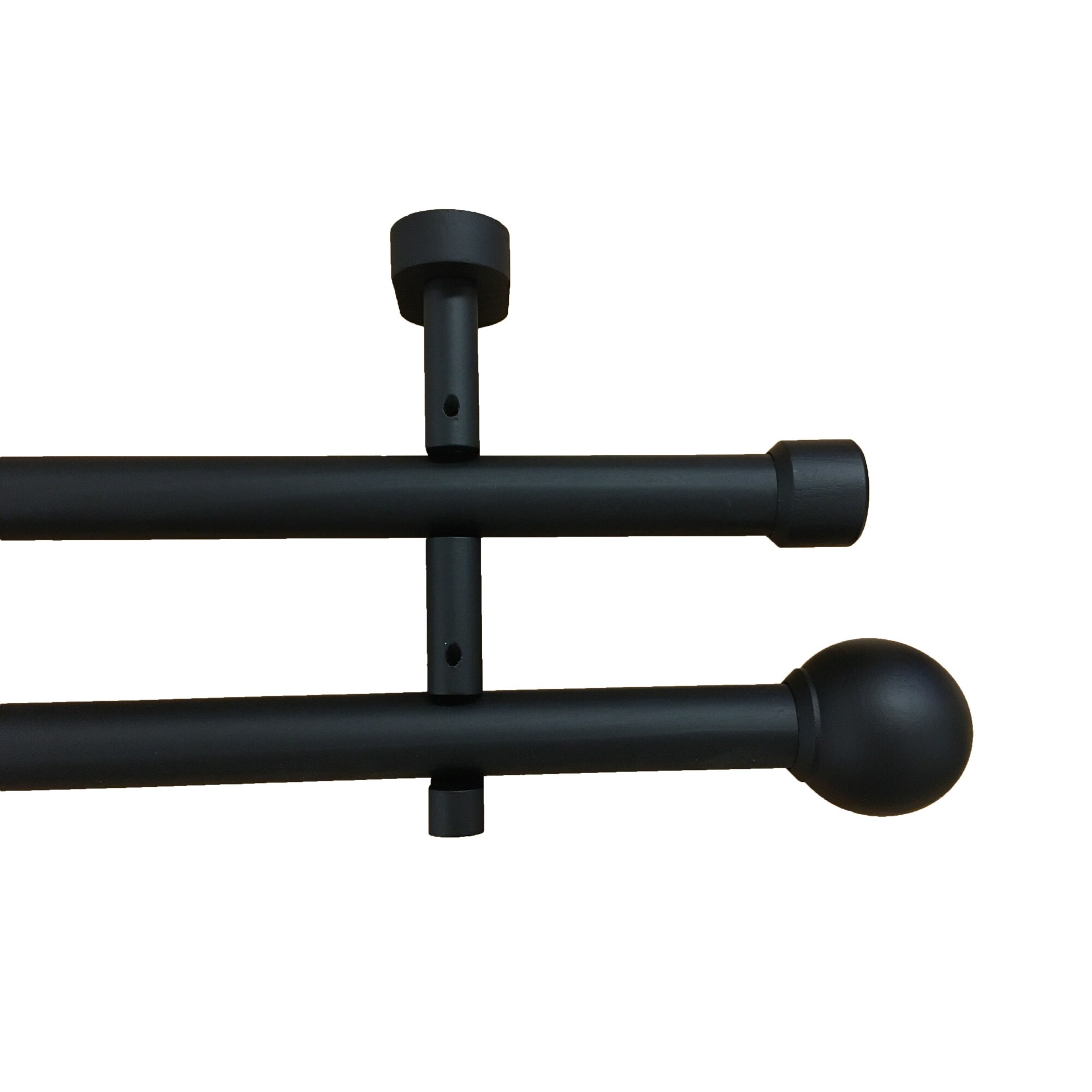 Galerie Dubla Lemn Negru cu bula si buson si suport dublu plat, 150 cm ...