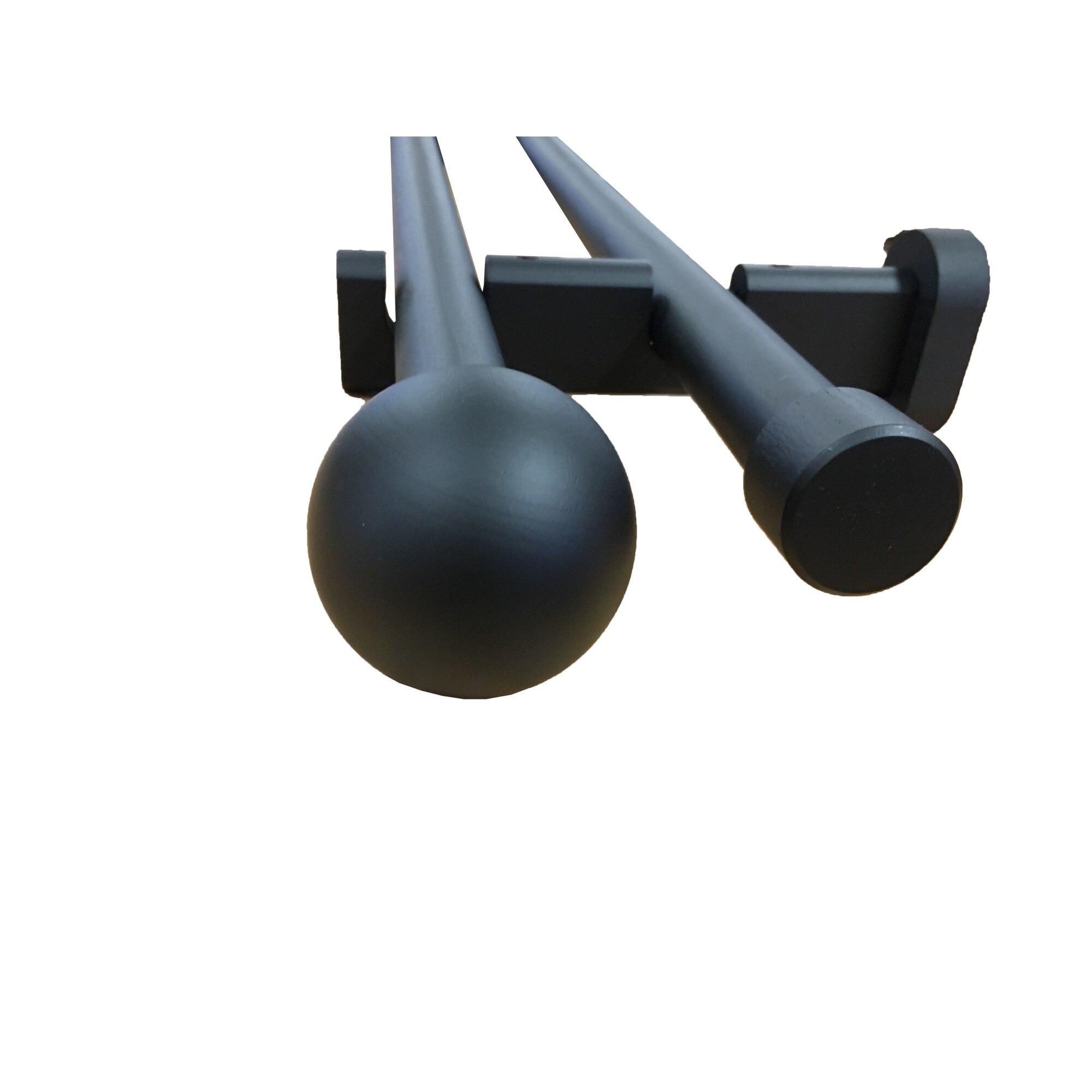 Galerie Dubla Lemn Negru cu bula si buson si suport dublu plat, 150 cm ...