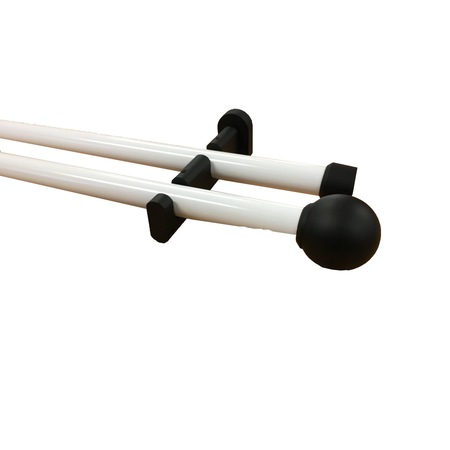 Galerie Dubla Lemn-Metal Alb cu bula si buson Negru si suport dublu ...