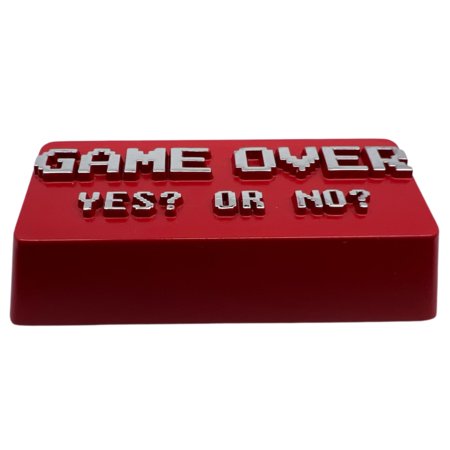 Tasta artizanala Game Over, Metal, Keycap, 2.25u, Comutator incrucisat ...