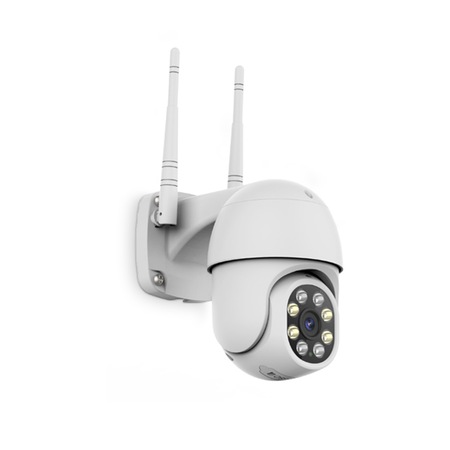 Камера за наблюдение, IP65, Ethernet, Wi-Fi, Сензор за движение, Бяла ...