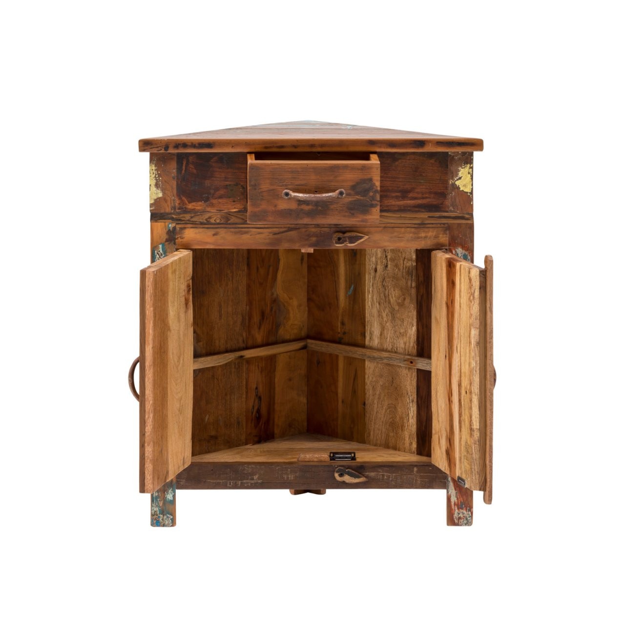 Comoda de colt rustica Sumana, Woodkings, Lemn, Multicolor - eMAG.ro
