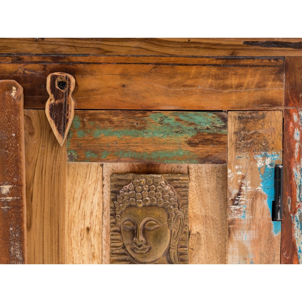 Comoda de colt rustica Sumana, Woodkings, Lemn, Multicolor - eMAG.ro