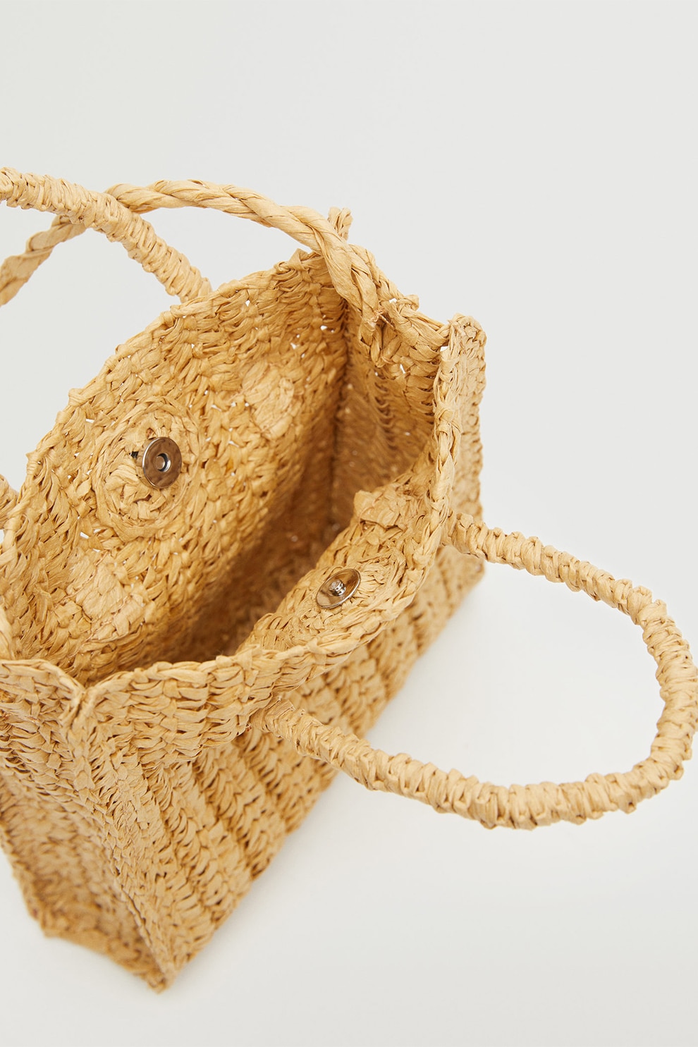 Mango, Geanta crossbody de rafie Fez, Galben pai - eMAG.ro