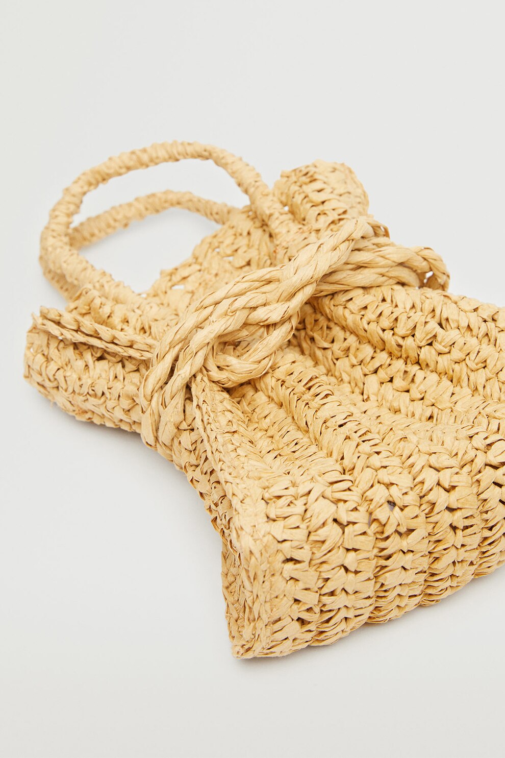 Mango, Geanta crossbody de rafie Fez, Galben pai - eMAG.ro