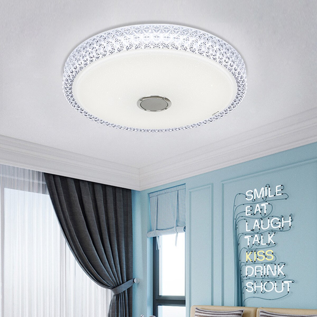 Plafoniera LED cu telecomanda, MECO, 48W, 220V, Telecomanda, IP20, Alb ...