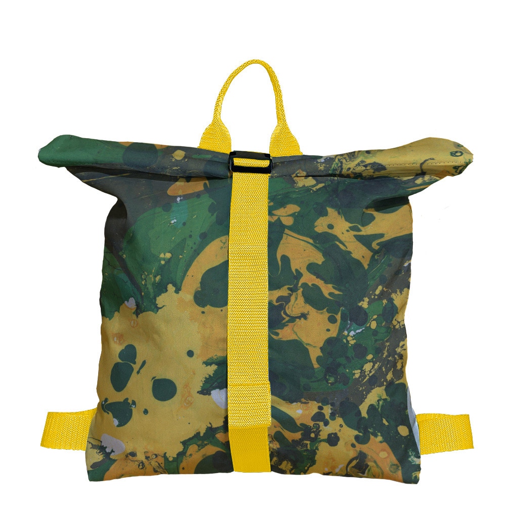 Rucsac Handmade tip Backpack, Padure Tropicala Verde Abstracta ...