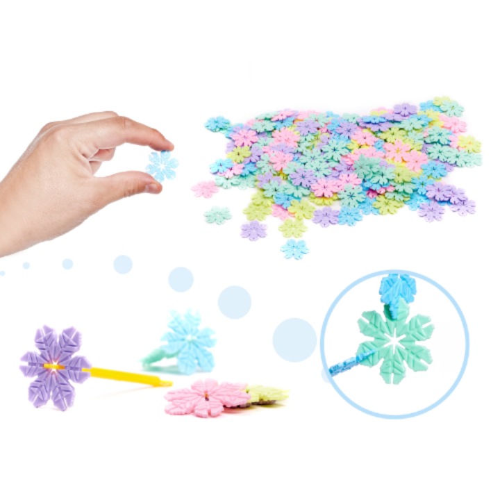 Set de constructie pentru copii, 240 piese, Plastic, Flori, +3 ani ...