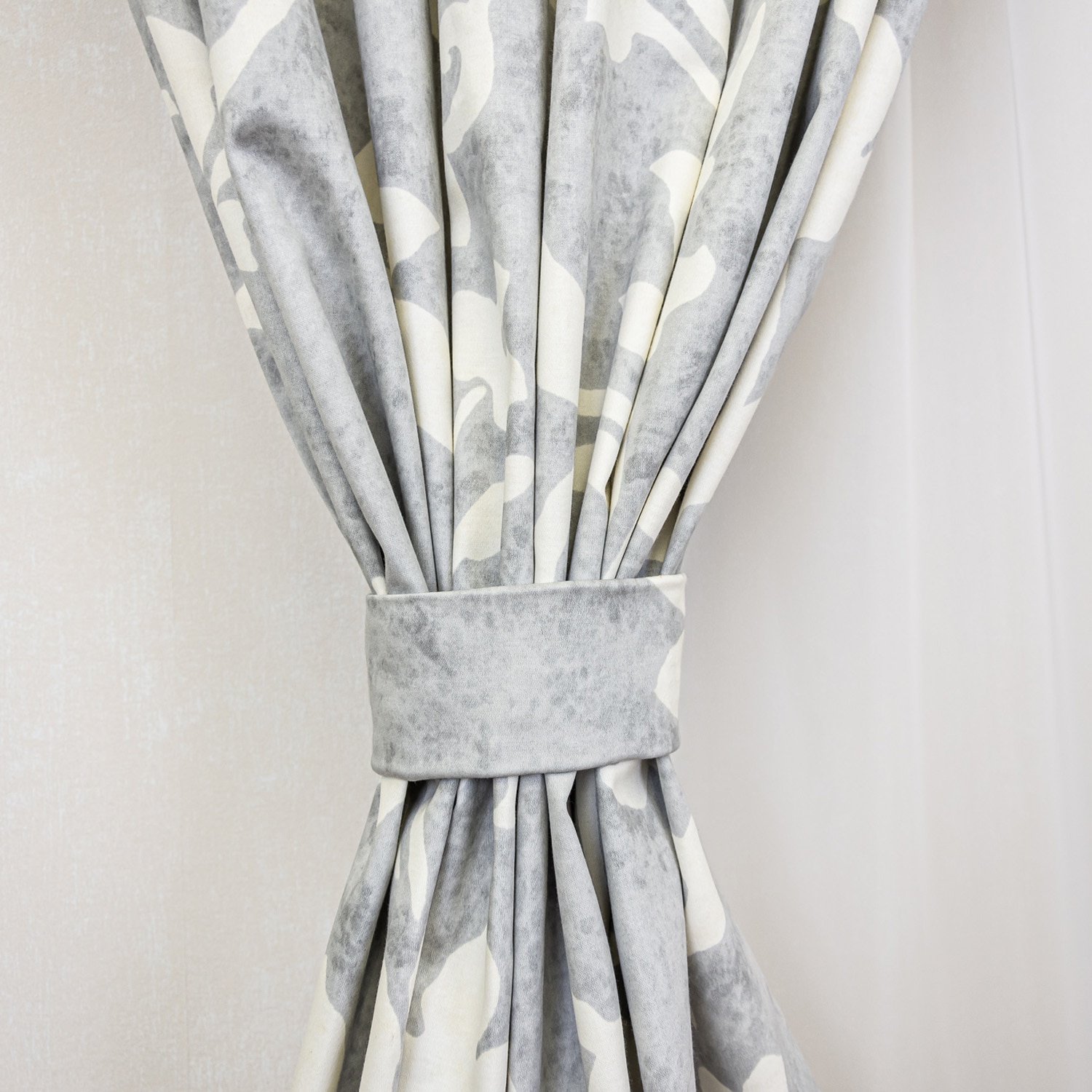 Set 5 piese draperii scurte Nostalgie Garden Umbra bumbac gri ...