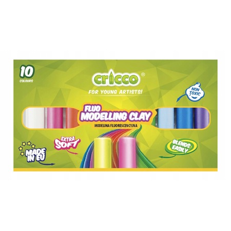 Argila de modelat fluorescenta, Cricco, 10 Culori - eMAG.ro