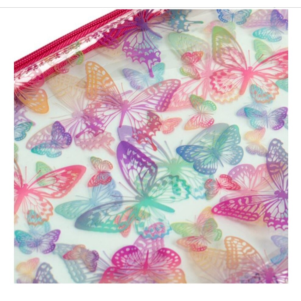 Portfard plic, transparent cu fluturi, 22 x 15 cm - eMAG.ro