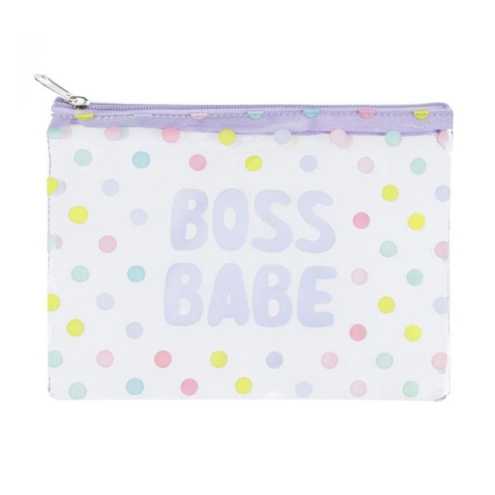 Portfard plic, " Boss baby ", transparent cu buline colorate, 21 x 16.5 ...