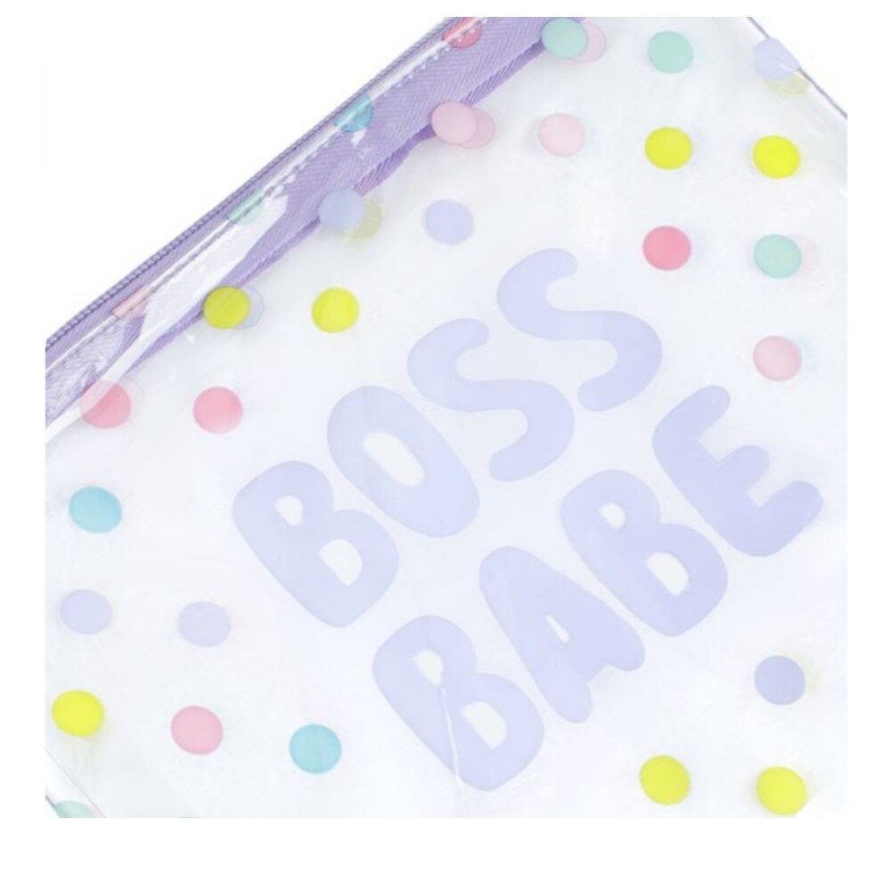 Portfard plic, " Boss baby ", transparent cu buline colorate, 21 x 16.5 ...