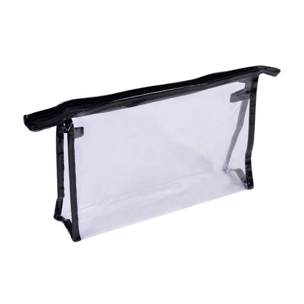 Portfard plic, transparent cu fermoar negru, 22 x 14 x 5.5 cm - eMAG.ro