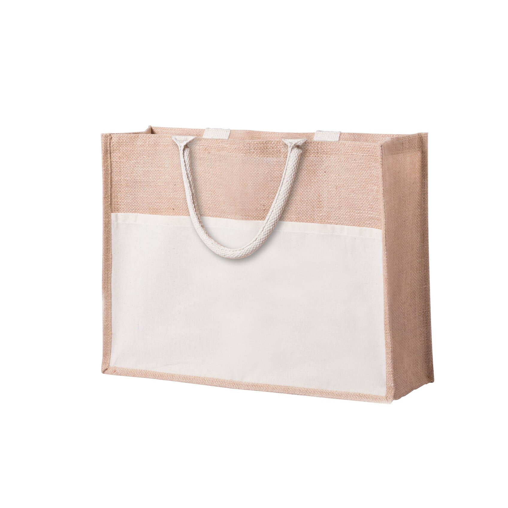 Geanta de plaja, Evolt, Iuta, Alb/Bej - eMAG.ro