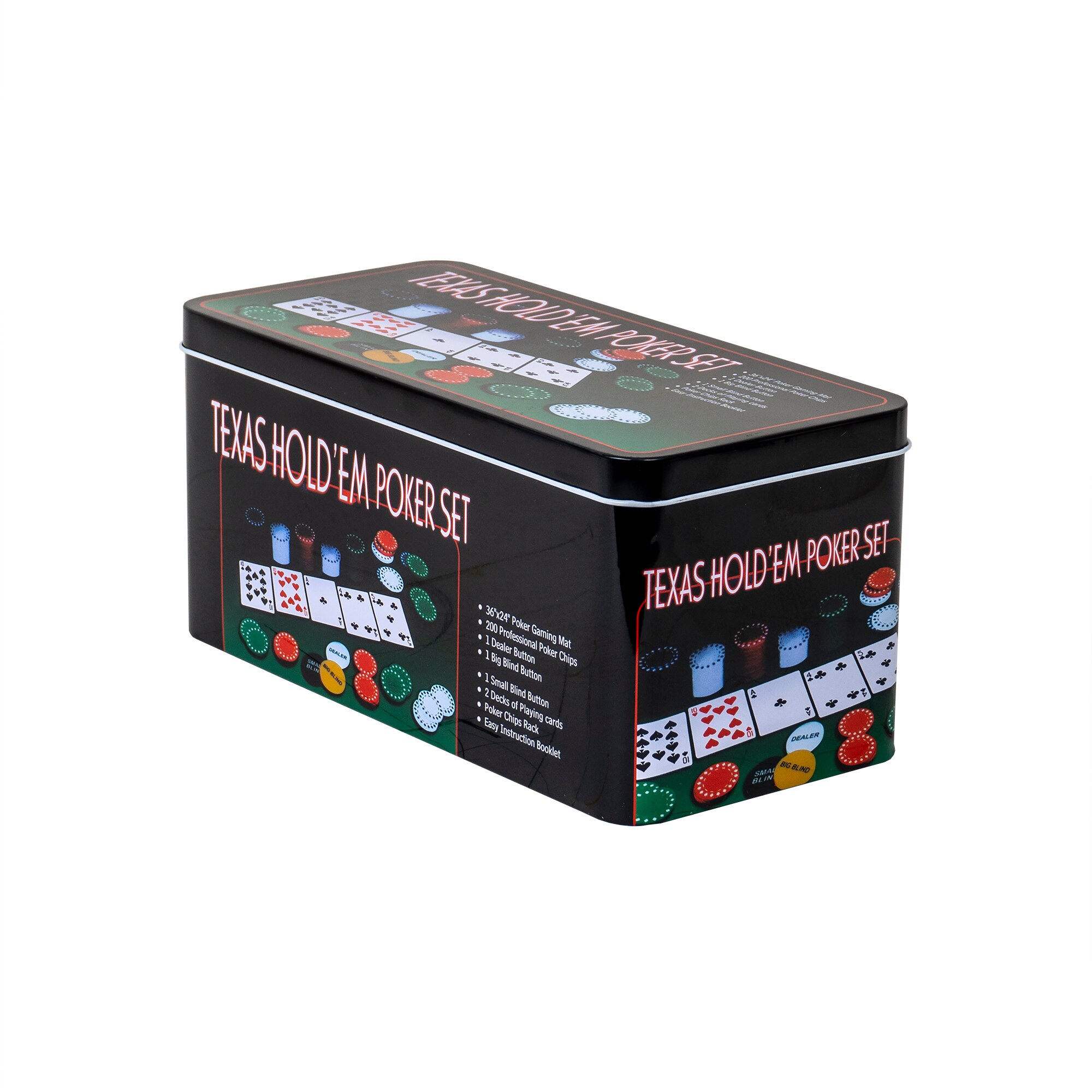 Joc poker, 200 jetoane, cutie metalica / PCS 200_Mic - eMAG.ro