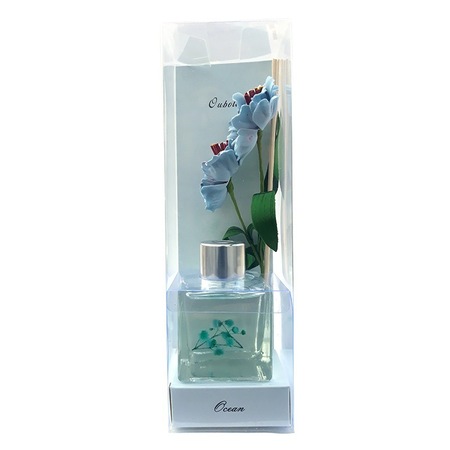 Deodorant pentru camera format din sticla cu parfum, betisoare si flori ...