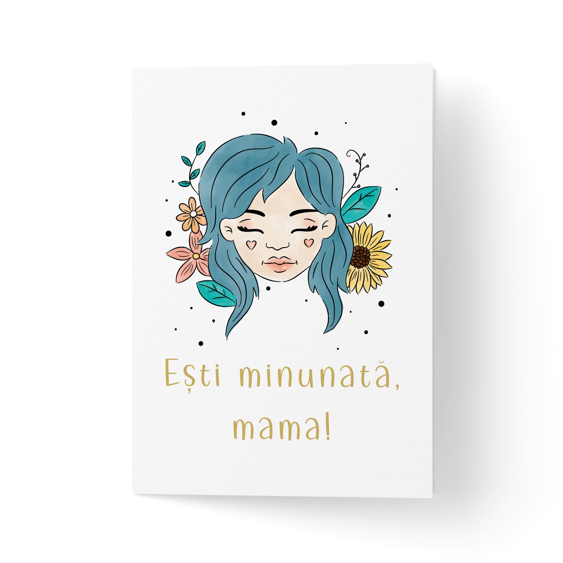 Felicitare cu plic, hartie texturata premium - Esti minunata, mama ...