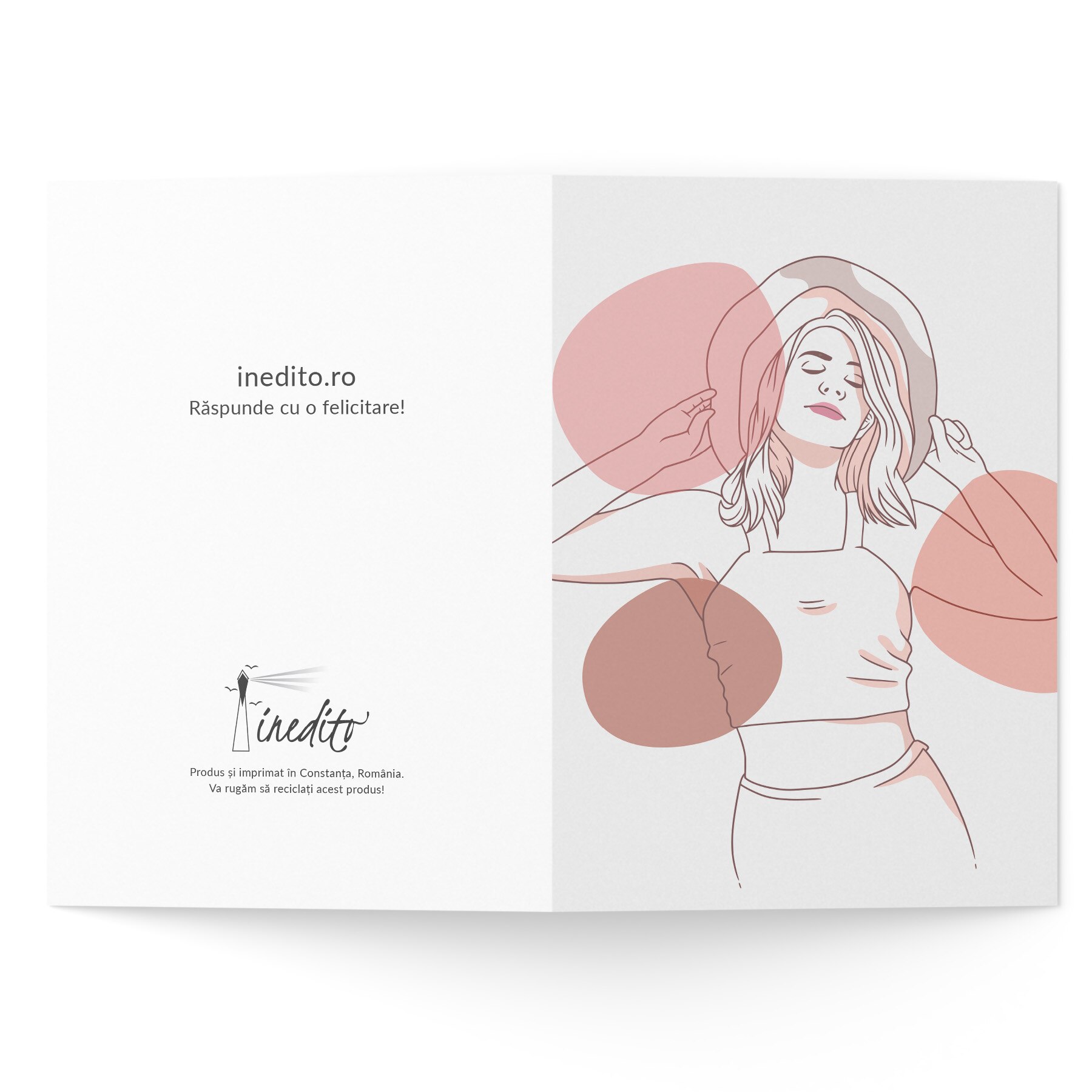 100 рециклирана поздравителна картичка с плик висококачествена текстурирана хартия Жена 2