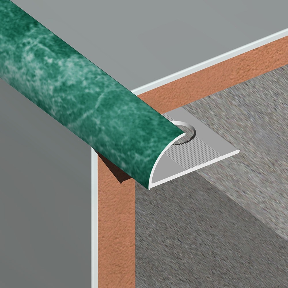 Bagheta colt exterior, PVC rigid folio, A=10mm, culoare verde marmorat ...