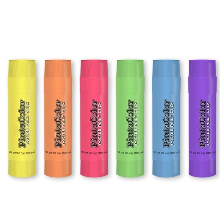 Set 6 creioane groase, Zola, fluorescente, diferite culori intense ...