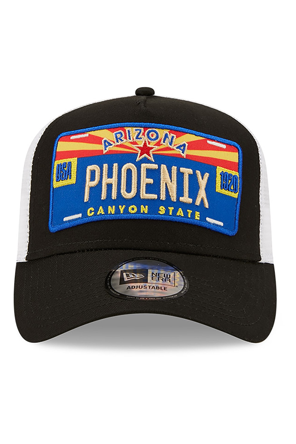 New Era, Sapca trucker cu insertii de plasa License Plate, Alb ...