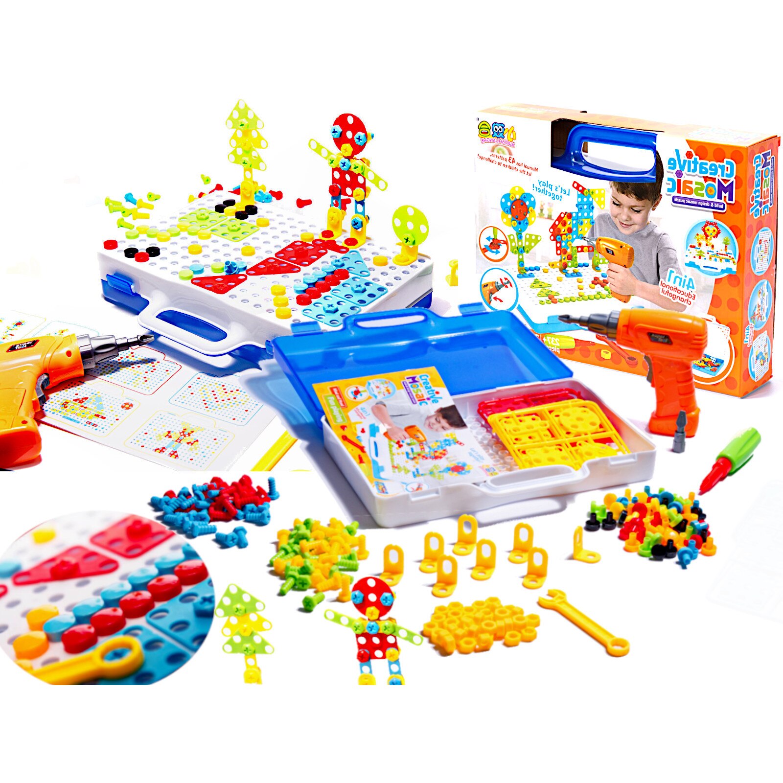 Set educativ de constructie pentru copii, 237 piese, +3 ani, 30x24x5.5 ...