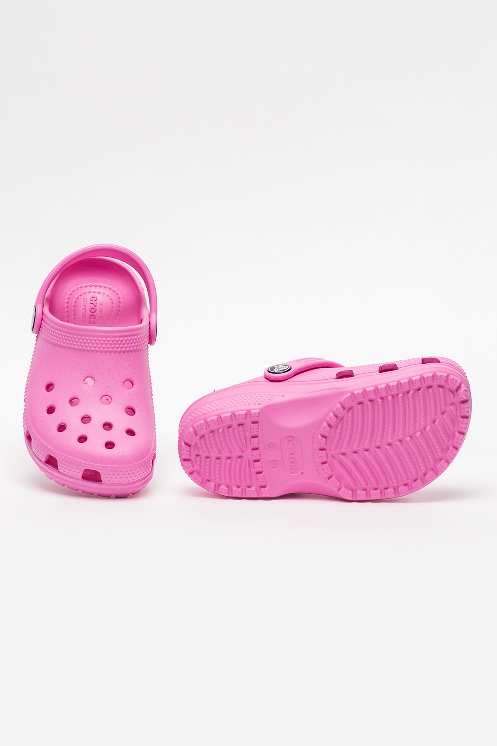 Crocs, Saboti slingback cu perforatii, Roz, 32-33 EU - eMAG.ro