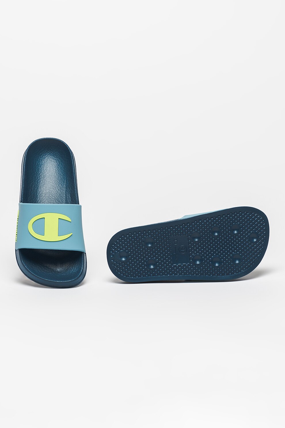 Champion, Papuci cu logo contrastant Aru, Albastru azur, 31 EU - eMAG.ro