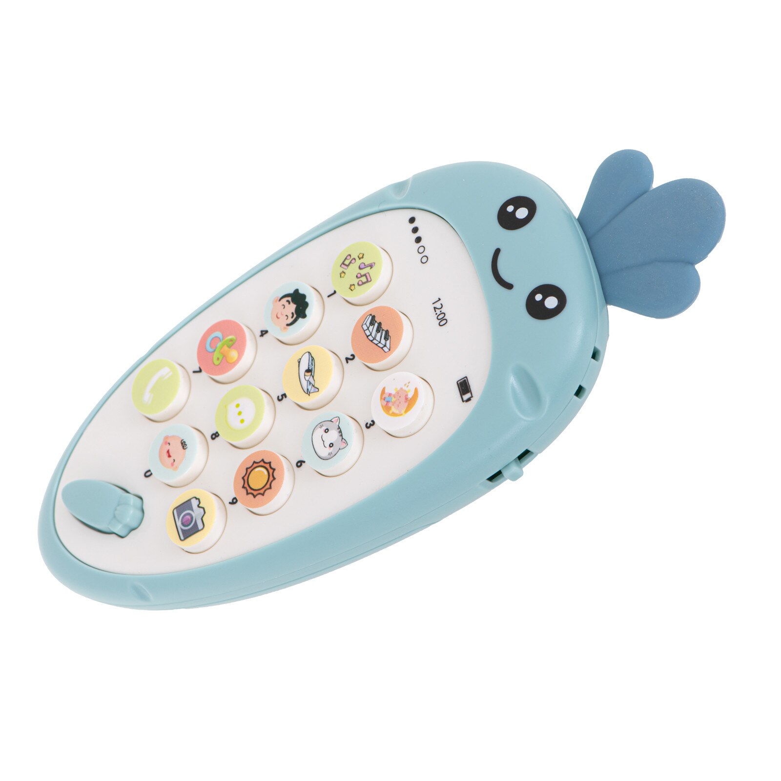 Telefon interactiv pentru copii in forma de morcov iMK® albastru, are ...