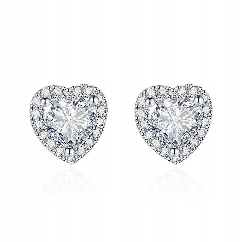 Cercei de dama, Inima, Cupru/ Argint/ Zirconiu, Argintiu - eMAG.ro