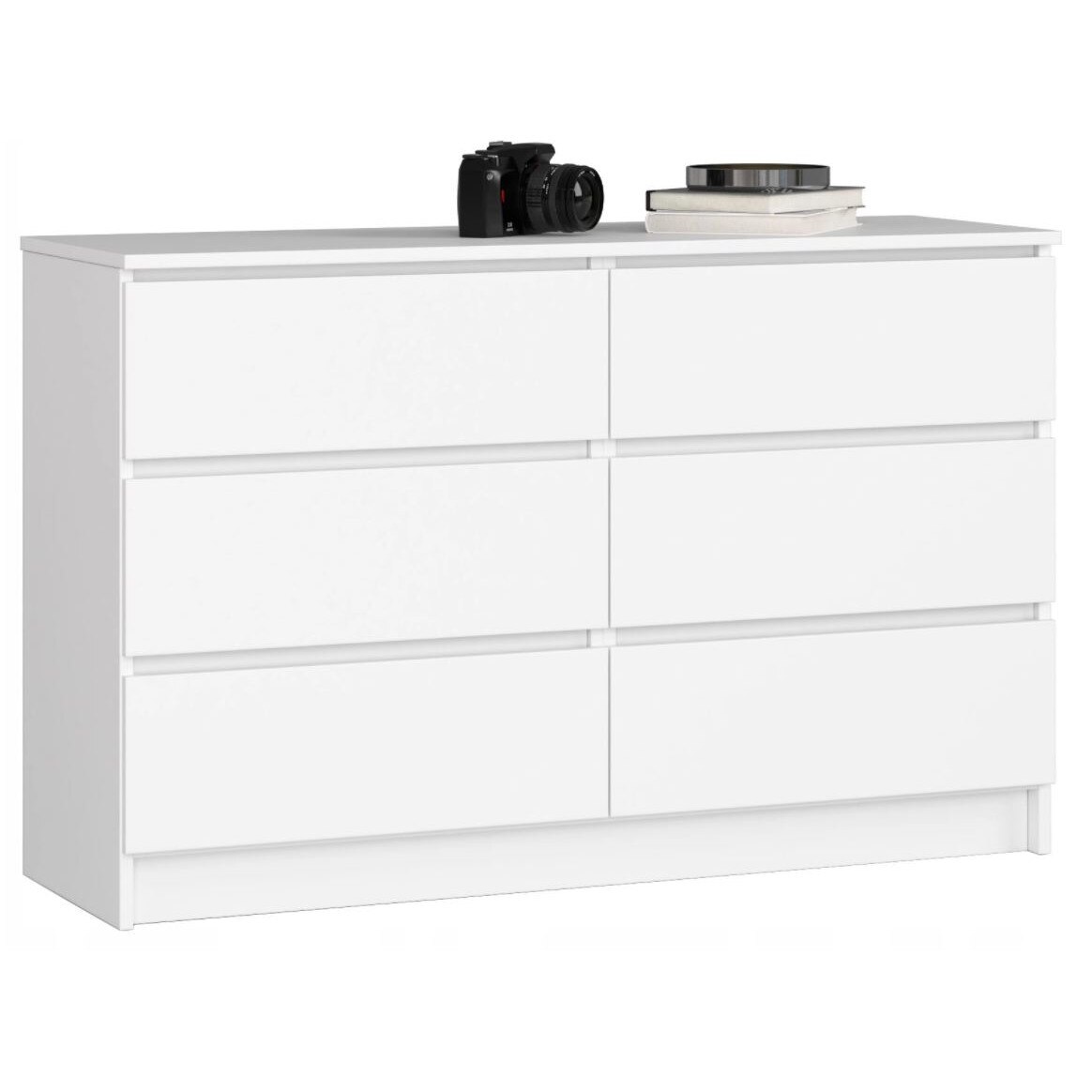 Comoda, 6 sertare, alb, 140 x 77 x 40 cm - eMAG.ro