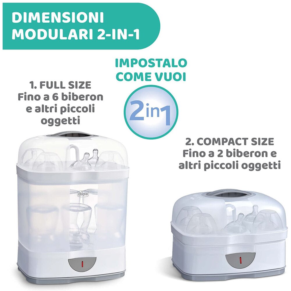 Eлектрически стерилизатор 2 в 1 Chicco 237457800 4-5, Вместимост - до 6 ...