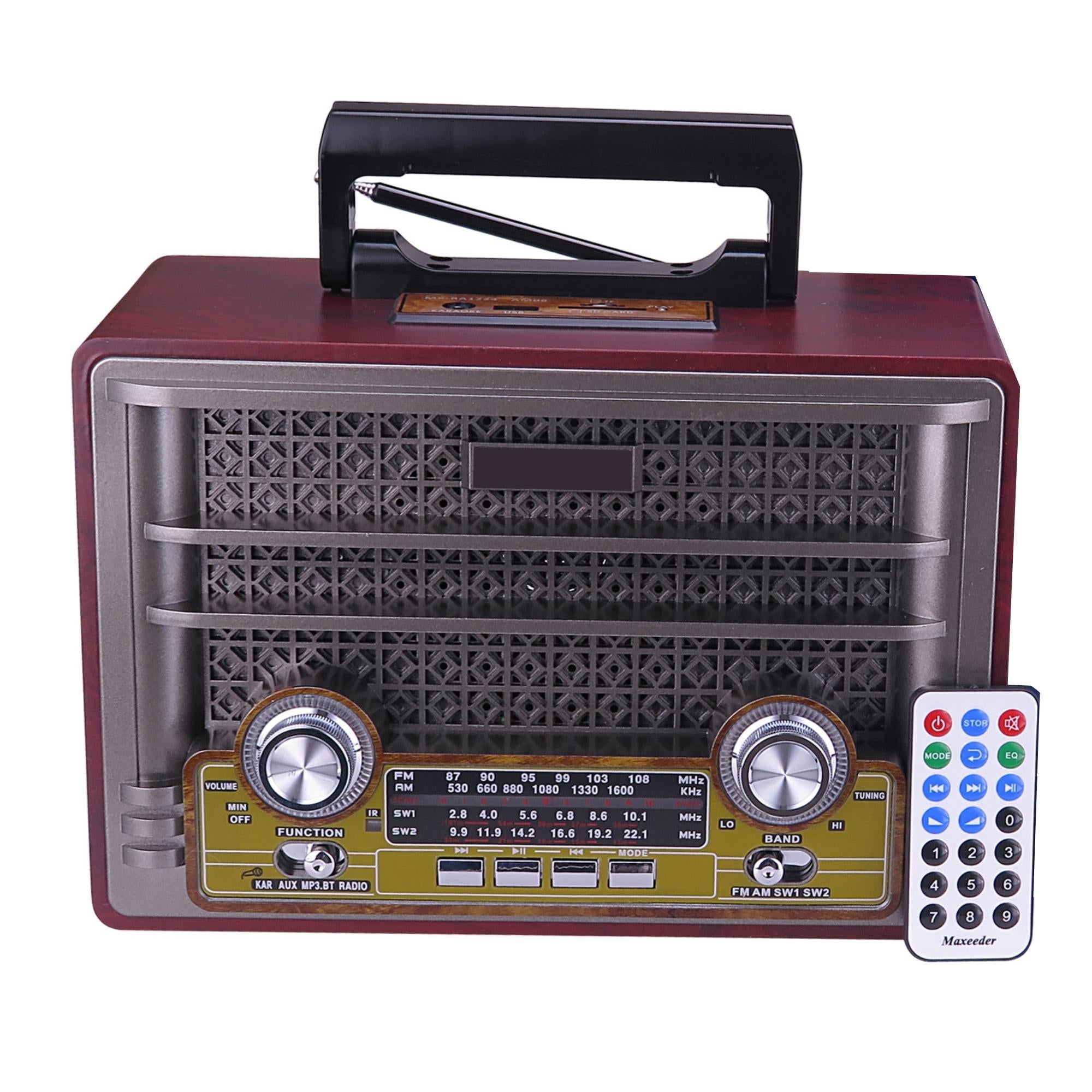 Aparat de Radio Vintage MP3 Karaoke, Bluetooth, card TF/SD, USB ...