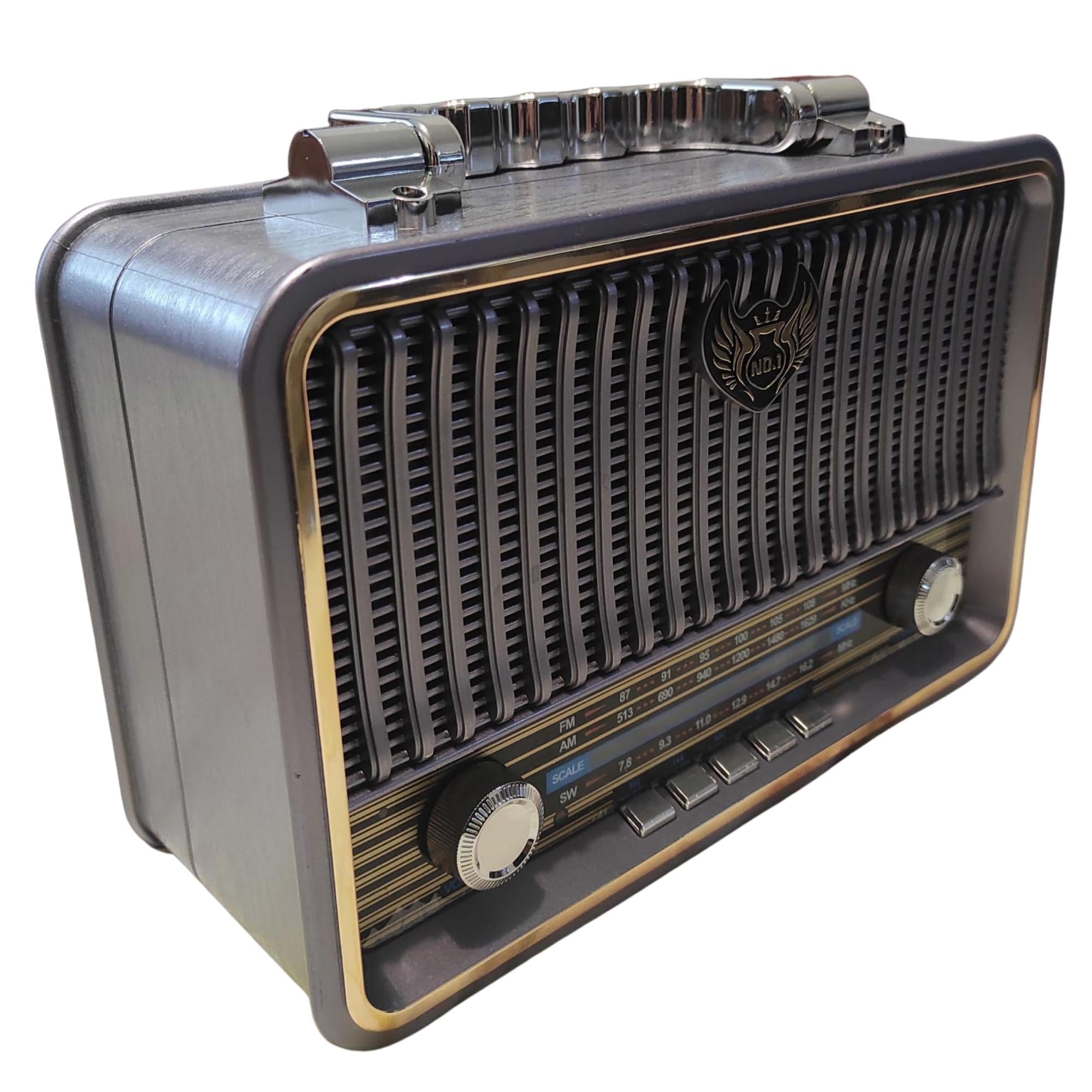 Aparat de Radio Portabil Vintage Bluetooth, MP3, microSD, USB, Auxiliar ...