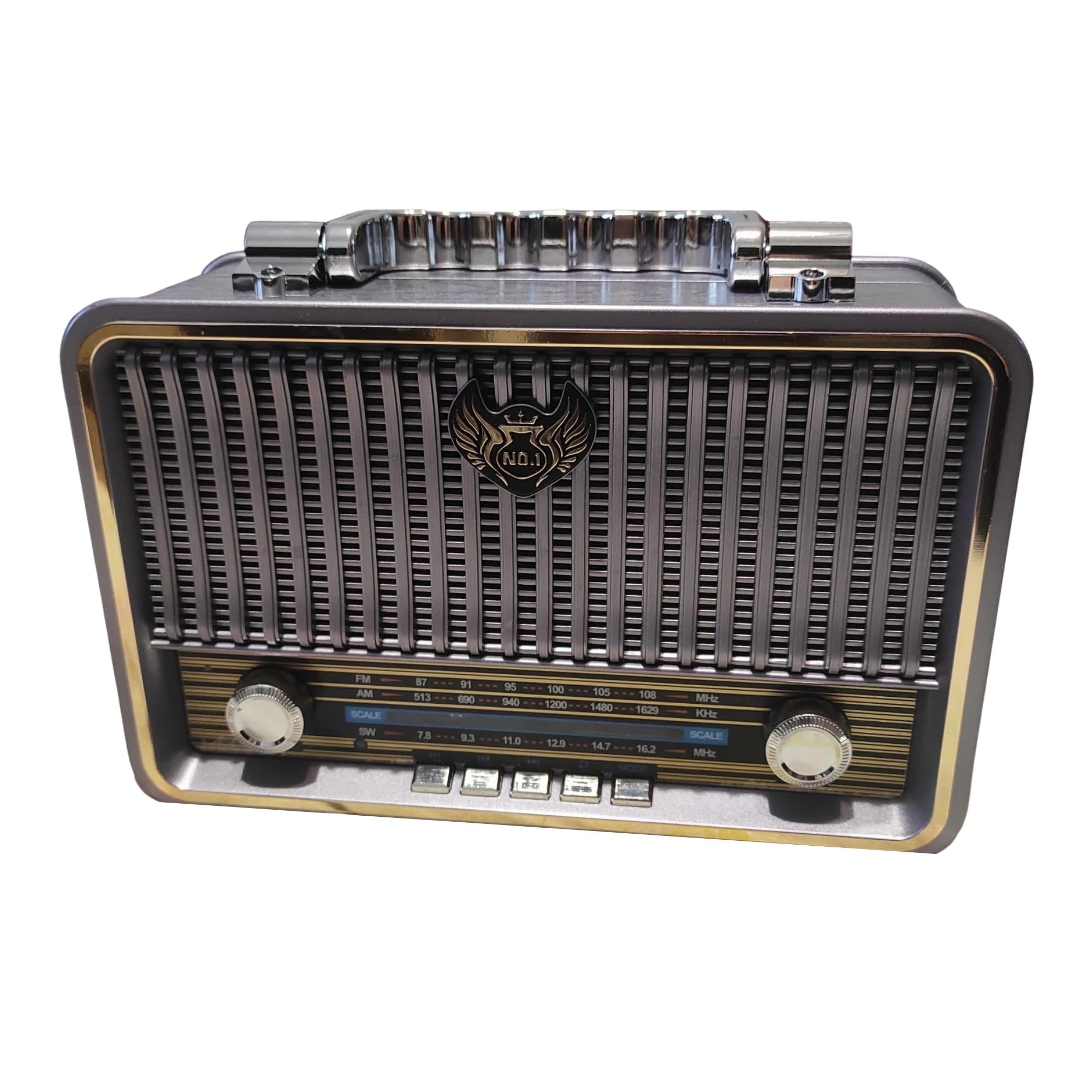 Aparat de Radio Portabil Vintage Bluetooth, MP3, microSD, USB, Auxiliar ...