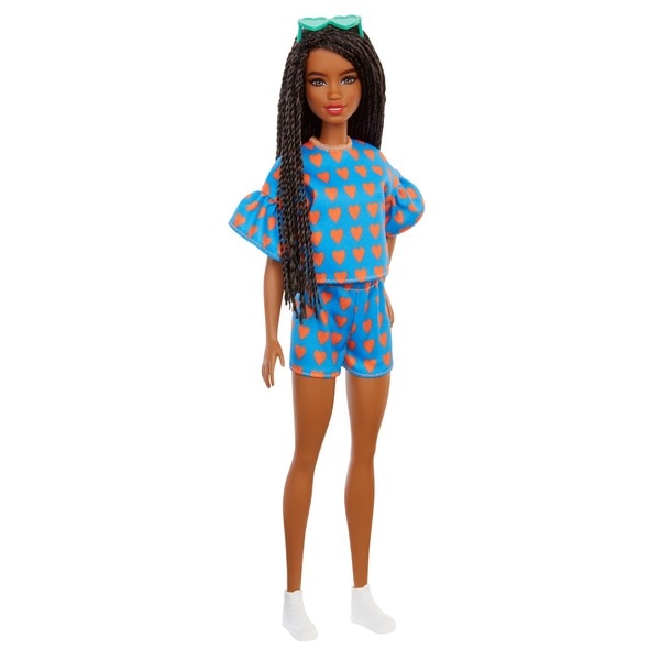 Barbie Fashionistas: Fonott hajú Barbie szívecskés ruhában - eMAG.hu