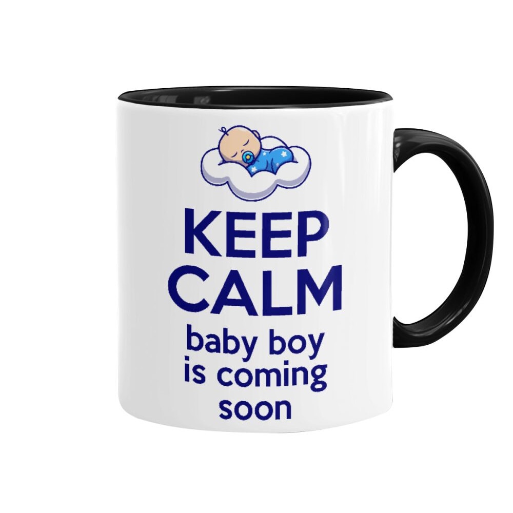 Cana Keep calm baby boy is coming soon, Ceramica, 330 ml, Multicolor ...