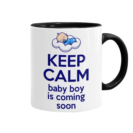 Cana Keep calm baby boy is coming soon, Ceramica, 330 ml, Multicolor ...