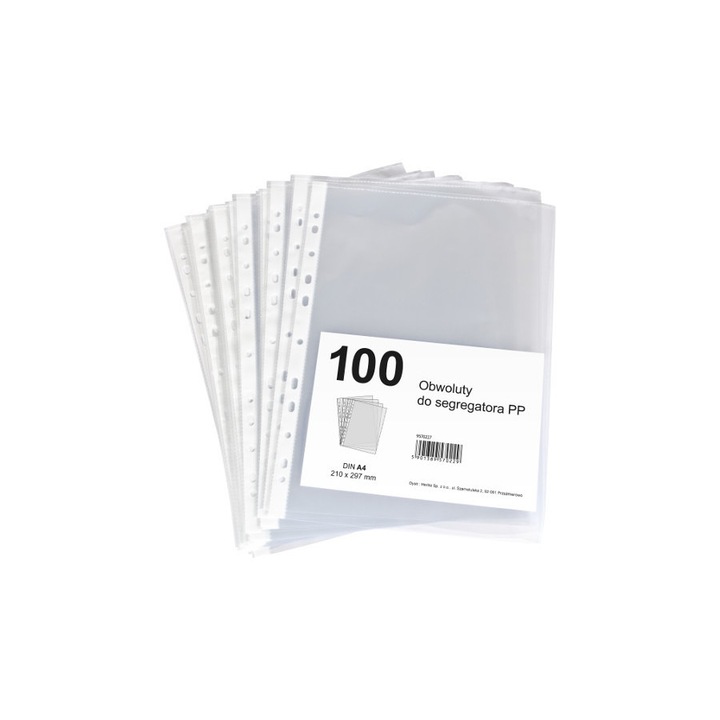 Set 100 folii protectie documente, Herlitz, A4, Transparent - eMAG.ro