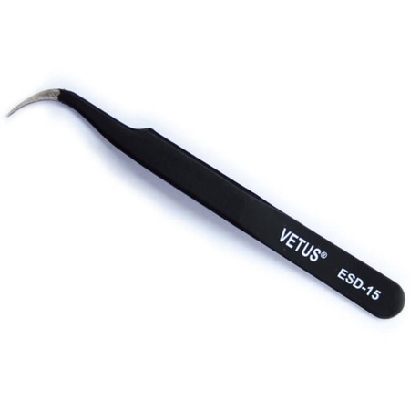 Penseta curbata Vetus, Otel inoxidabil, Negru - eMAG.ro